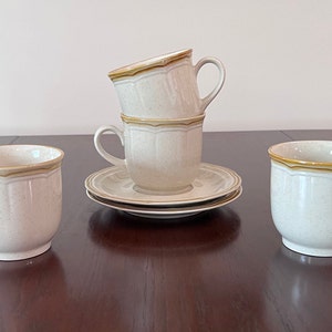 Crown Manor Coffee Cups and Saucers Japan Stonewear Vintage Dinnerware ...