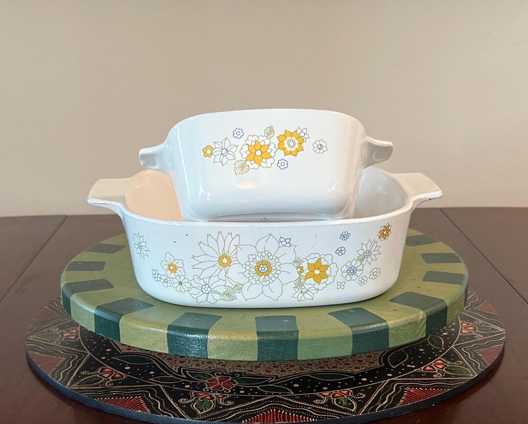 Corning Ware - Floral Bouquet - Casserole Dishes - 2 Quart Square ...