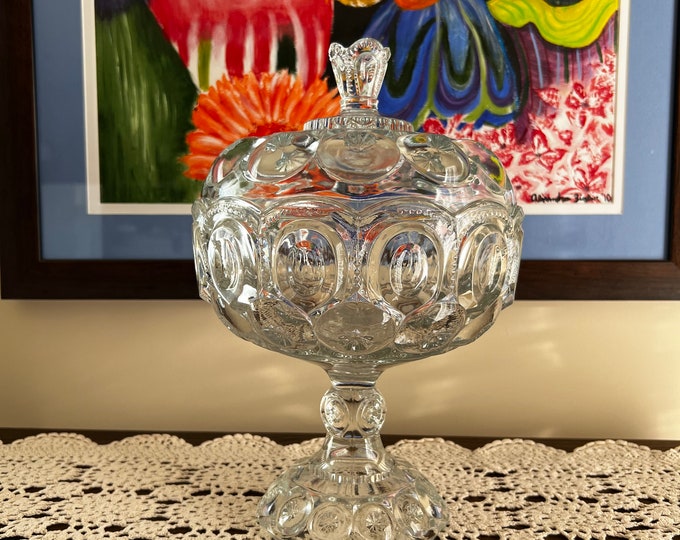 Moon and Stars Style Glass Candy Dish 12 X 8 Large, Heavy Glass Dish ...