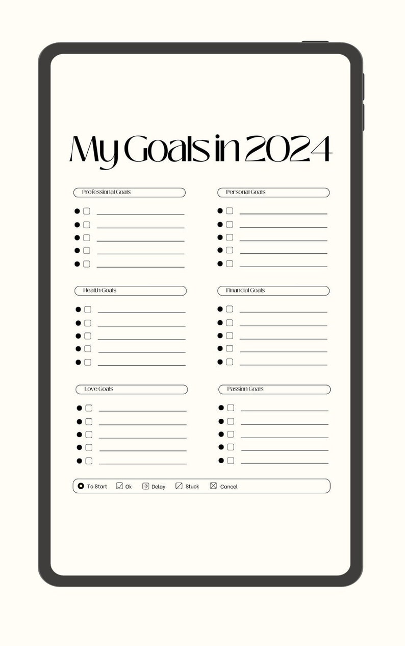 Printable 2024 Goal Setting, New Year's Resolutions, Printable New ...