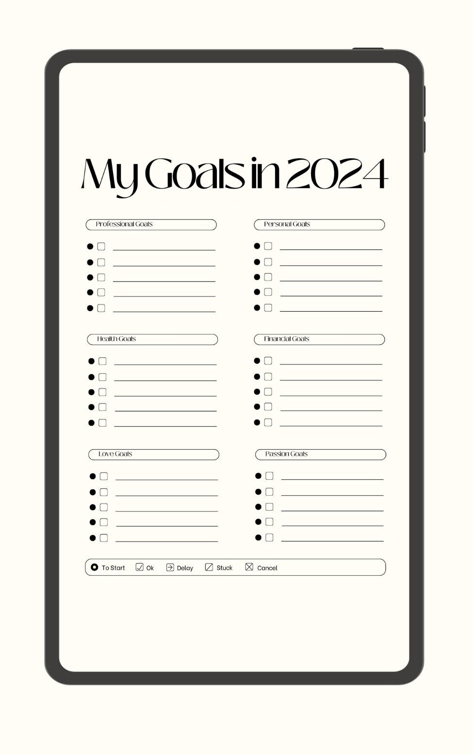 Printable 2024 Goal Setting, New Year's Resolutions, Printable New ...
