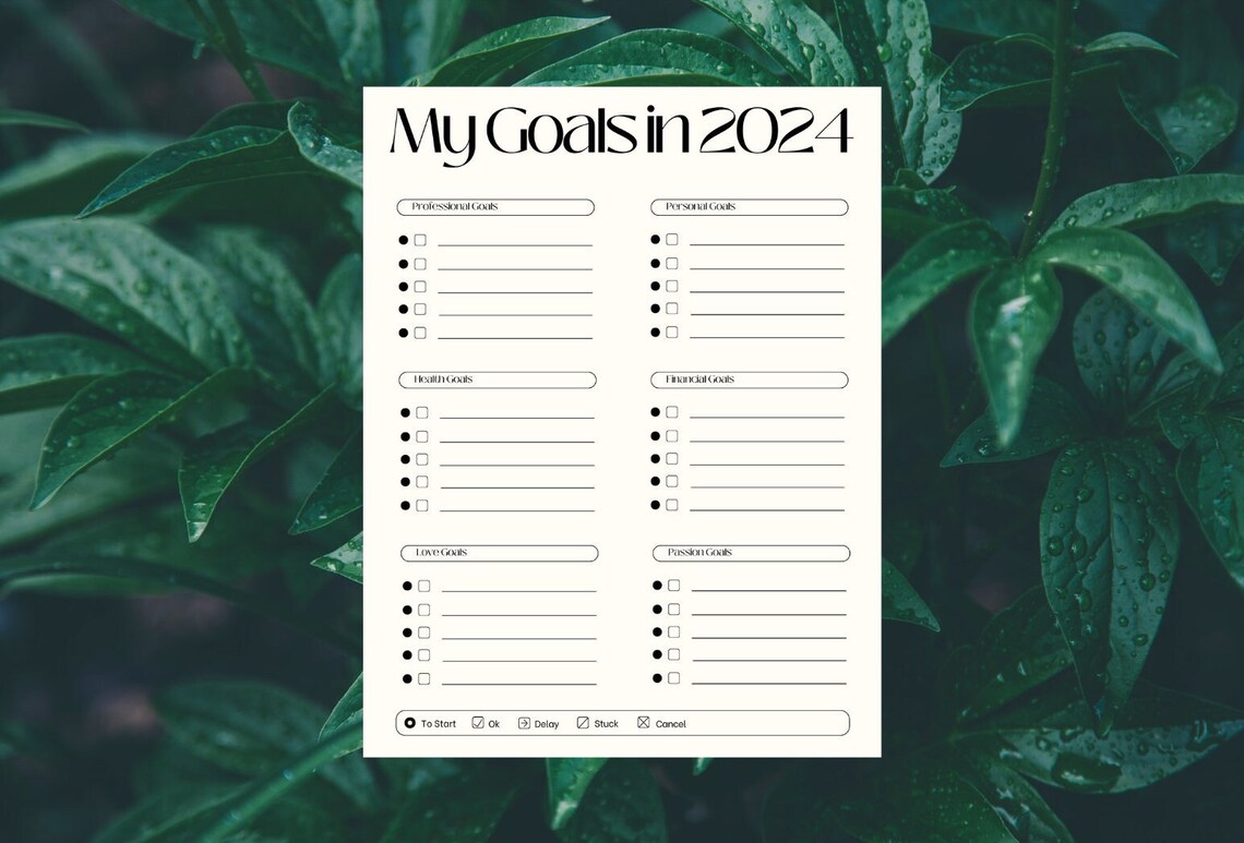 Printable 2024 Goal Setting, New Year's Resolutions, Printable New ...