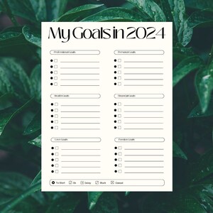 Printable 2024 Goal Setting, New Year's Resolutions, Printable New ...