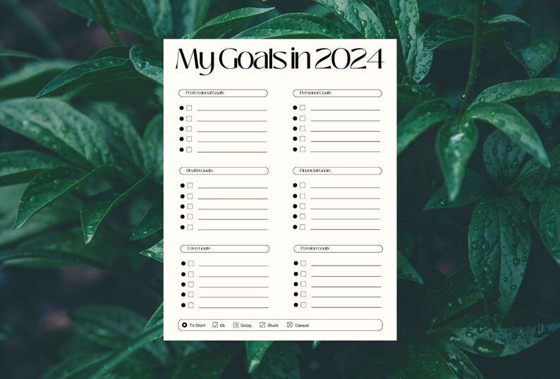 Printable 2024 Goal Setting, New Year's Resolutions, Printable New ...