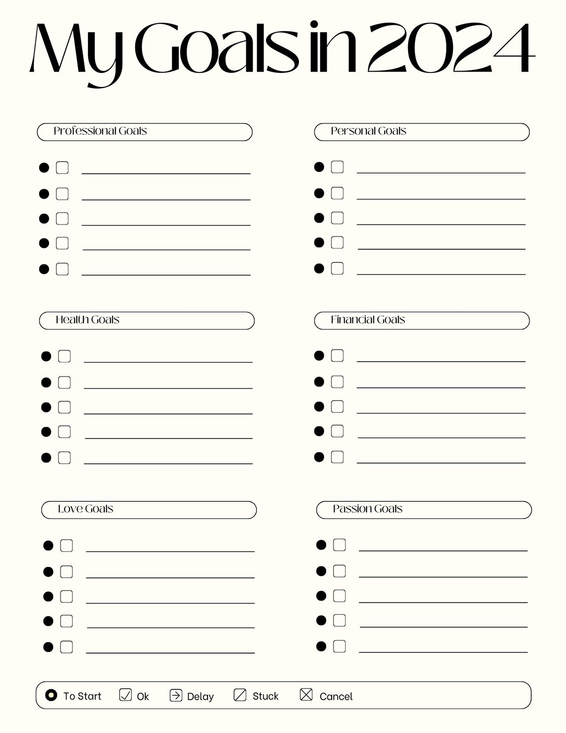 Printable 2024 Goal Setting, New Year's Resolutions, Printable New ...