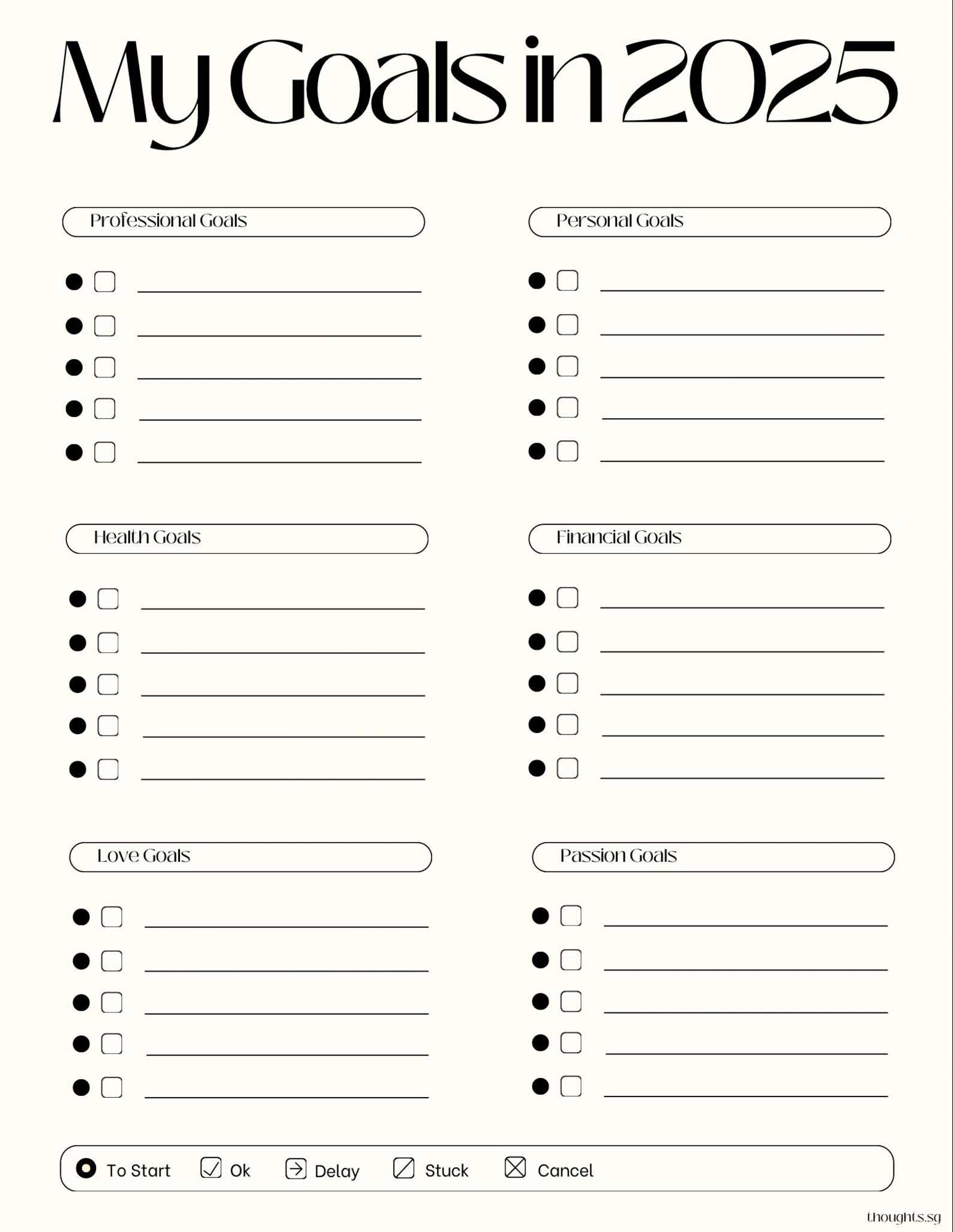 Printable 2025 Goal Setting, New Year's Resolutions, Printable New ...