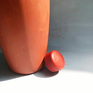 Earthen Clay Hand Water Bottle | Handmade Natural Clay Water Bottle 1L ...