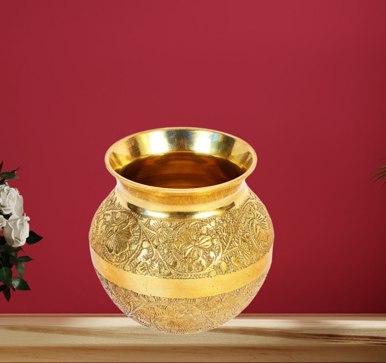 Pure Brass Designer Lota Brass Pooja Lota Kalash Lota Lota Kamandal ...