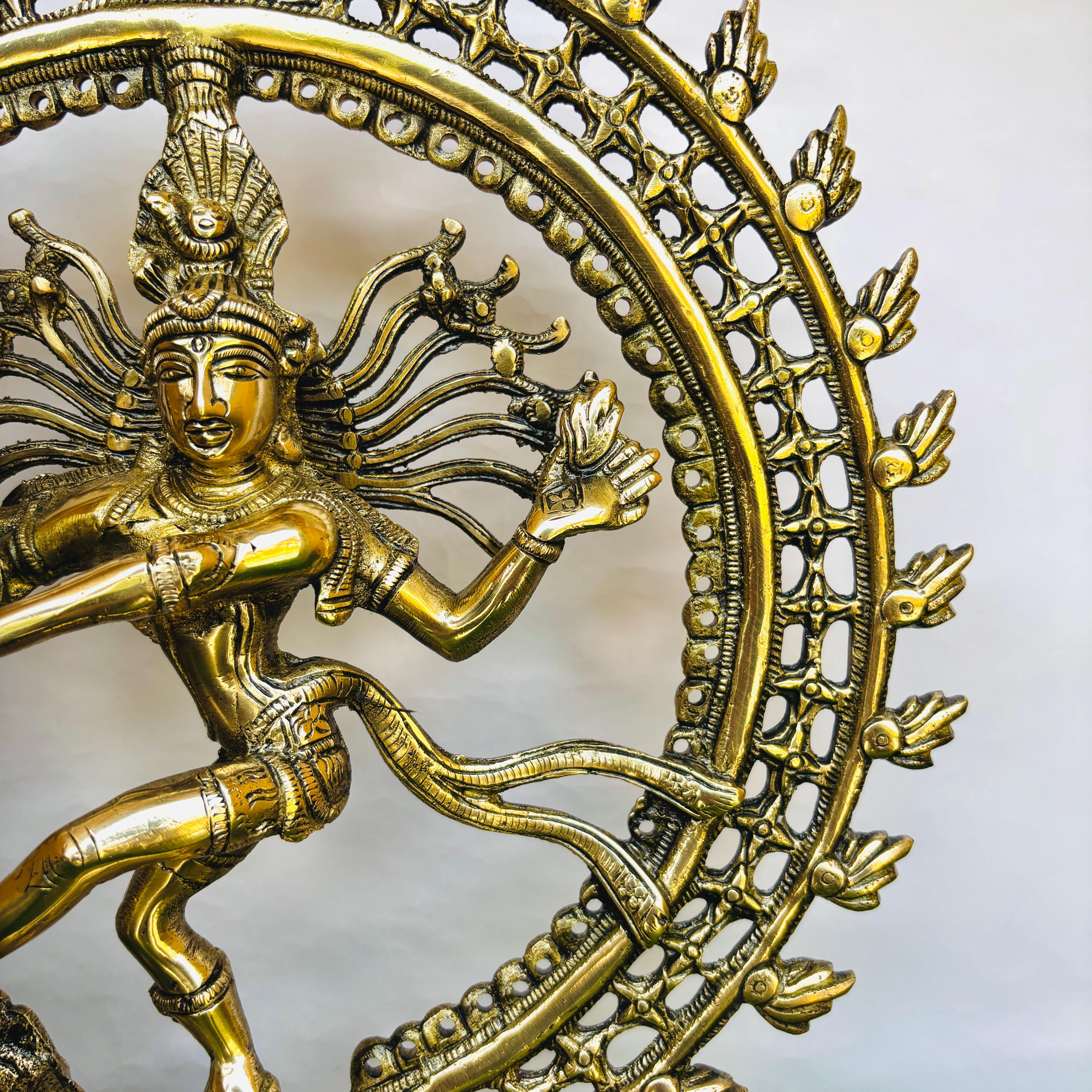 Pure Brass Nataraja Statue, 17 Inch Lord Shiva Figurine, Dancing Shiva ...