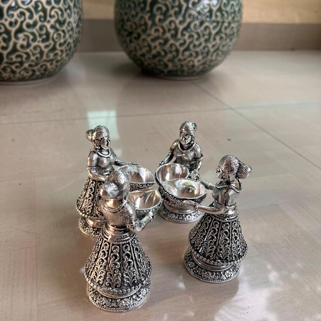 Lot of 200 German Silver Traditional Doll Deepam , Pure Silver, Wedding ...