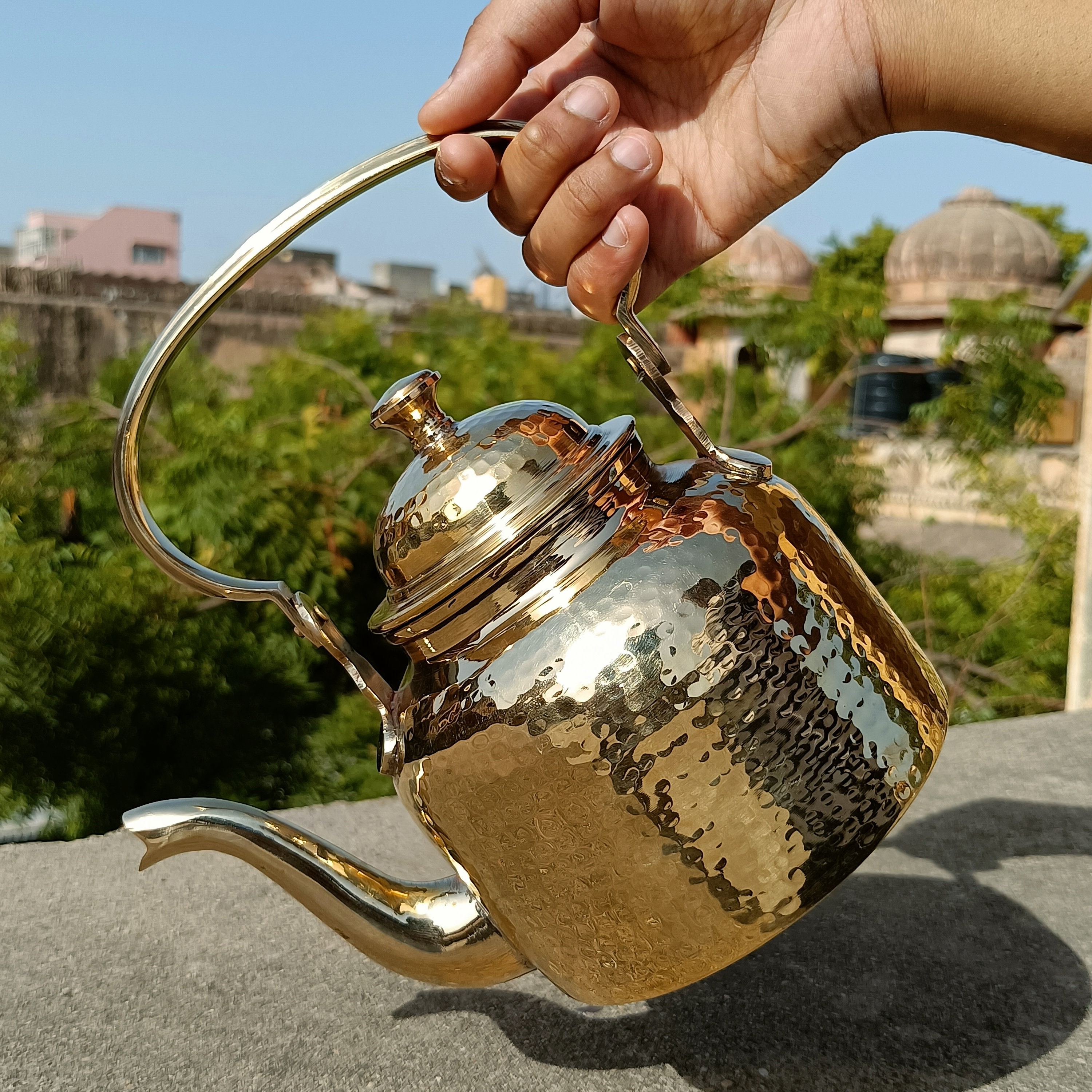 Brass Tea Kettle Handcrafted Tea Kettle Indian Tea Kettle Solid Brass ...