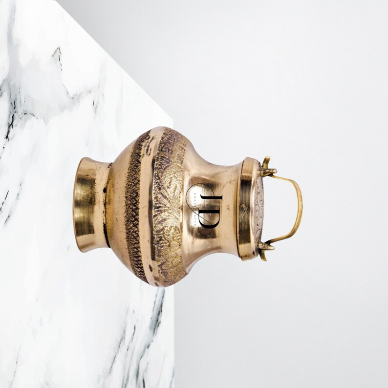 Pure Brass Designer Lota With Cover Brass Pooja Lota Kalash Lota Lota ...