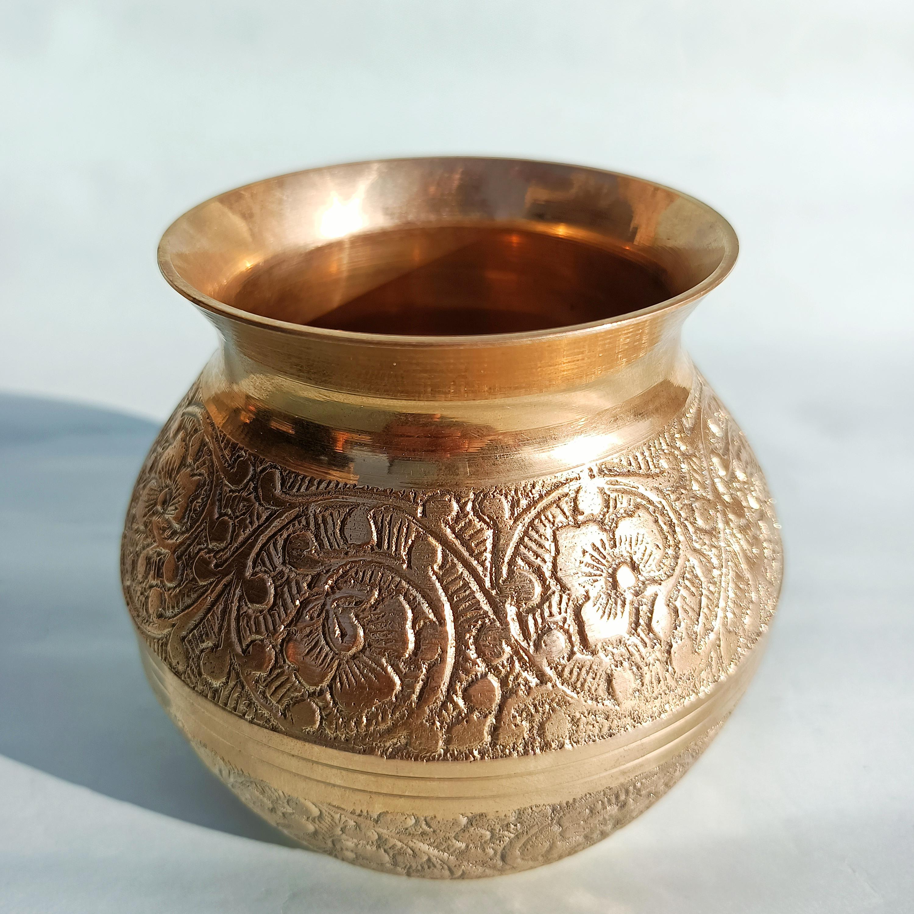 Pure Brass Designer Lota | Brass Pooja Lota | Kalash Lota | Lota ...