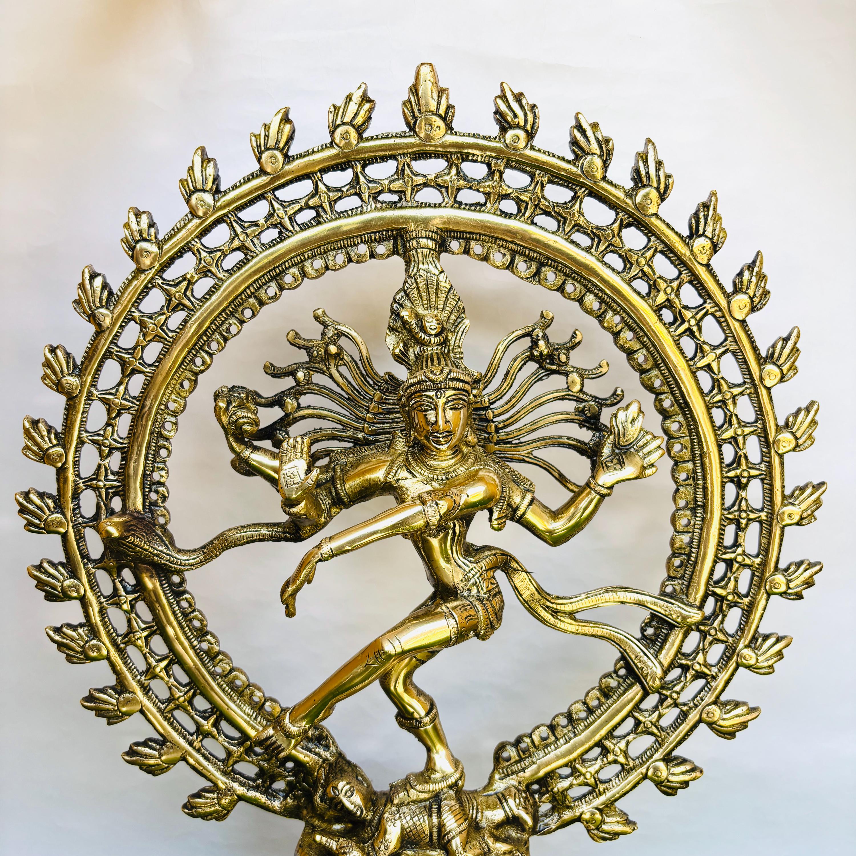 Pure Brass Nataraja Statue, 17 Inch Lord Shiva Figurine, Dancing Shiva ...