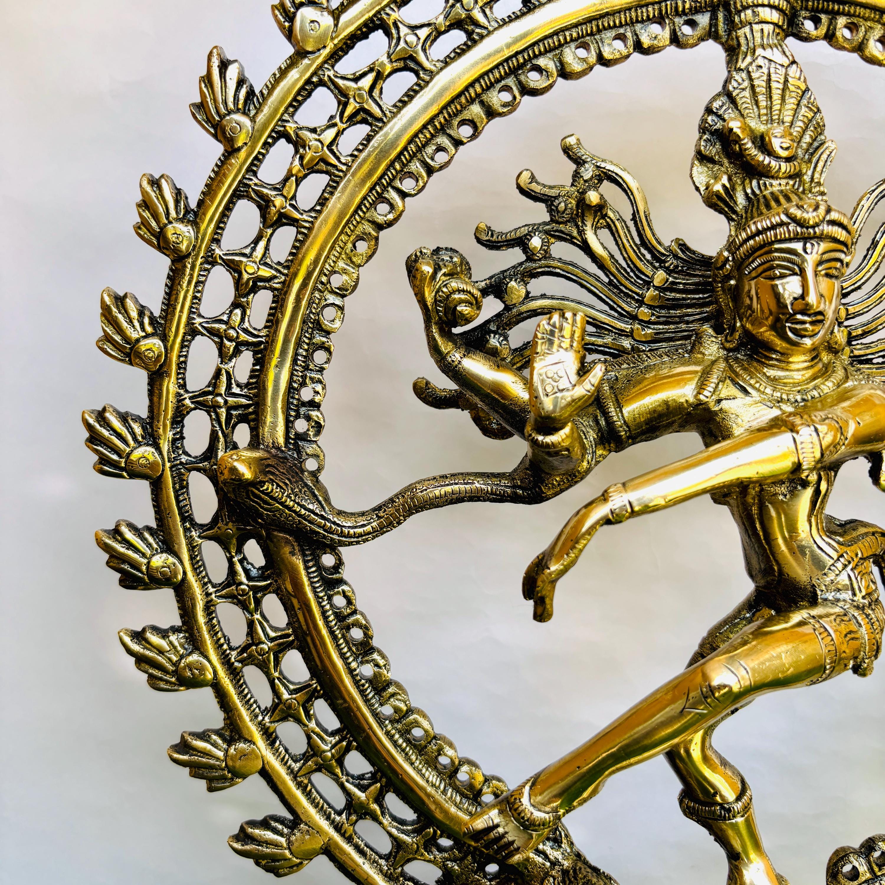 Pure Brass Nataraja Statue, 17 Inch Lord Shiva Figurine, Dancing Shiva ...