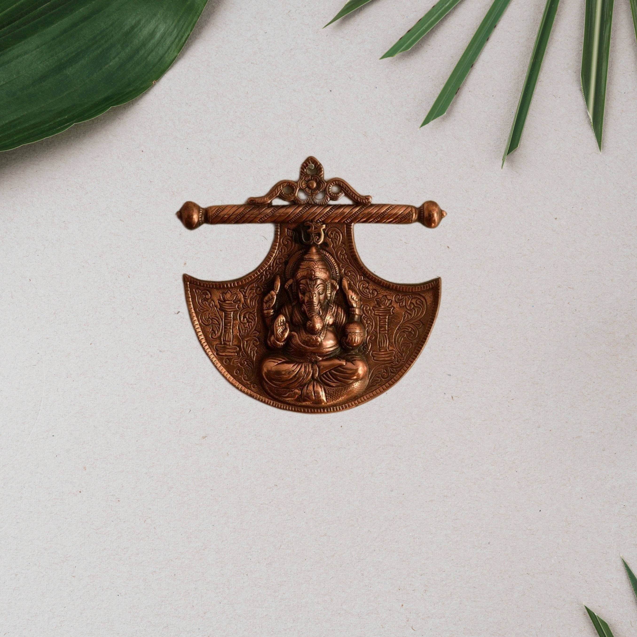 Lord Ganesha on Pankhi Metal Wall Hanging With Antique Fish Ganesha ...