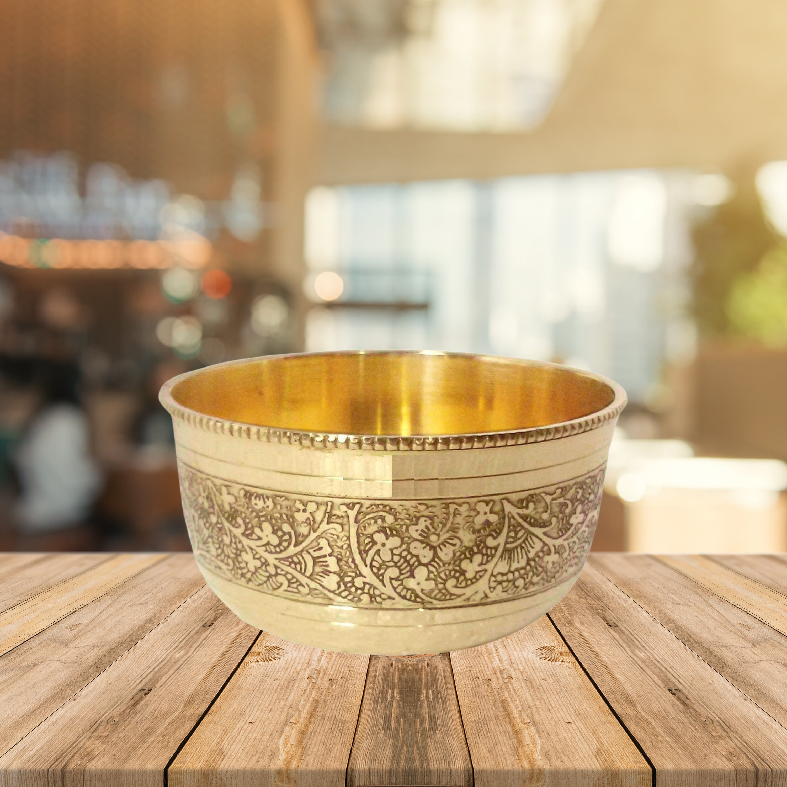 Brass Thali Set Brass Premium Dinner Set Luxury Spoon Glass Bowls ...