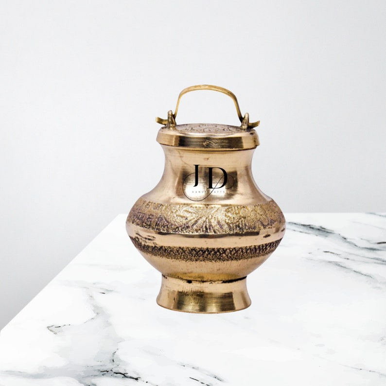 Pure Brass Designer Lota With Cover Brass Pooja Lota Kalash Lota Lota ...
