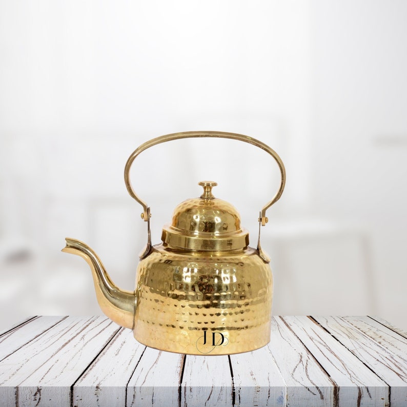 Brass Tea Kettle Handcrafted Tea Kettle Indian Tea Kettle Solid Brass ...