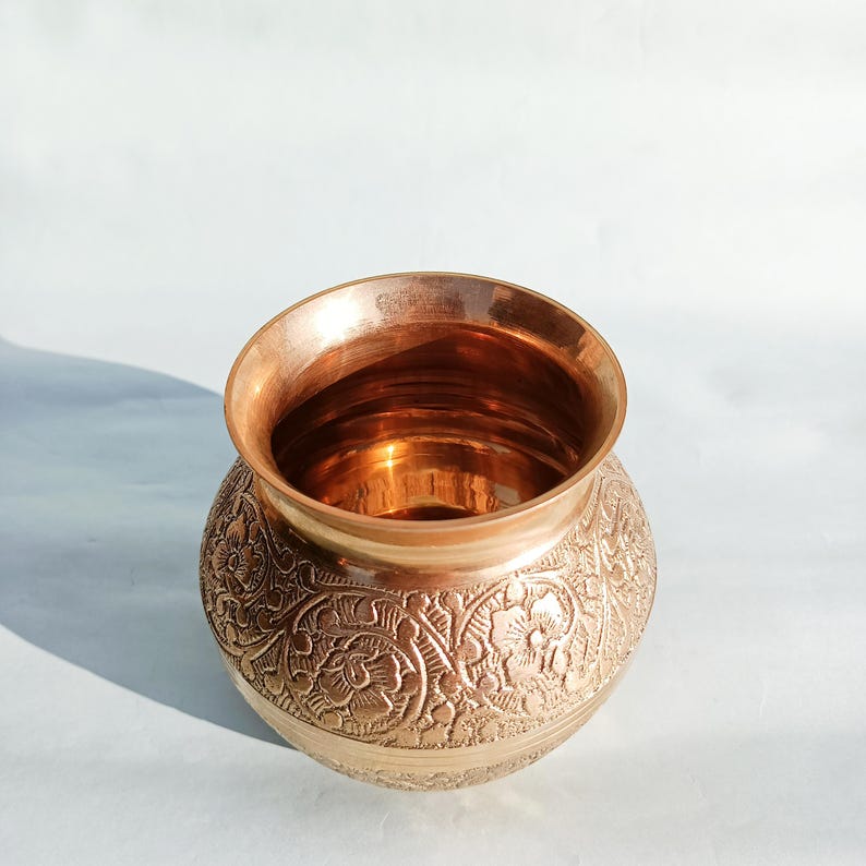 Pure Brass Designer Lota | Brass Pooja Lota | Kalash Lota | Lota ...