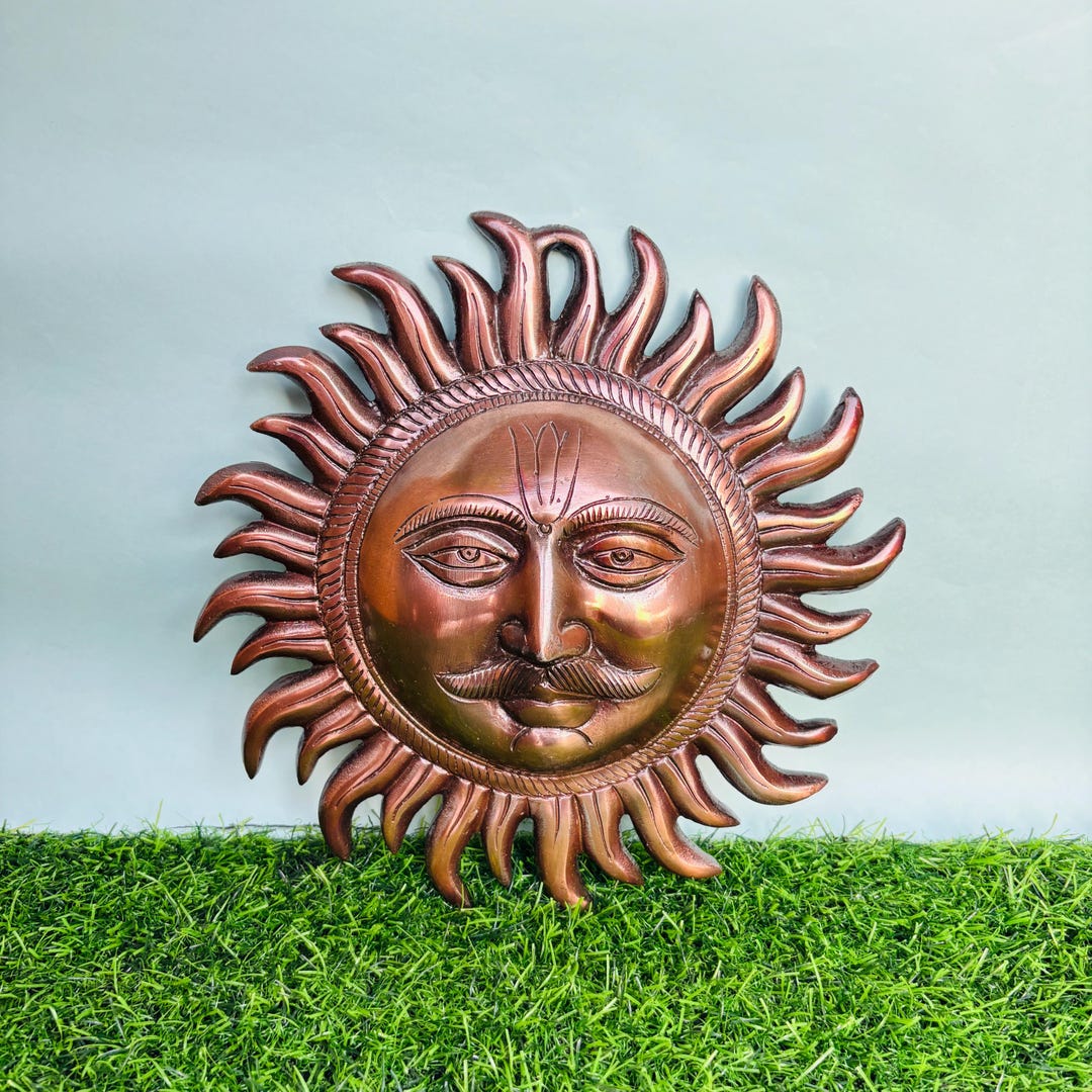 Metal Sun Wall Hanging | Surya Dev Figurine Wall Sculpture | Home Decor ...