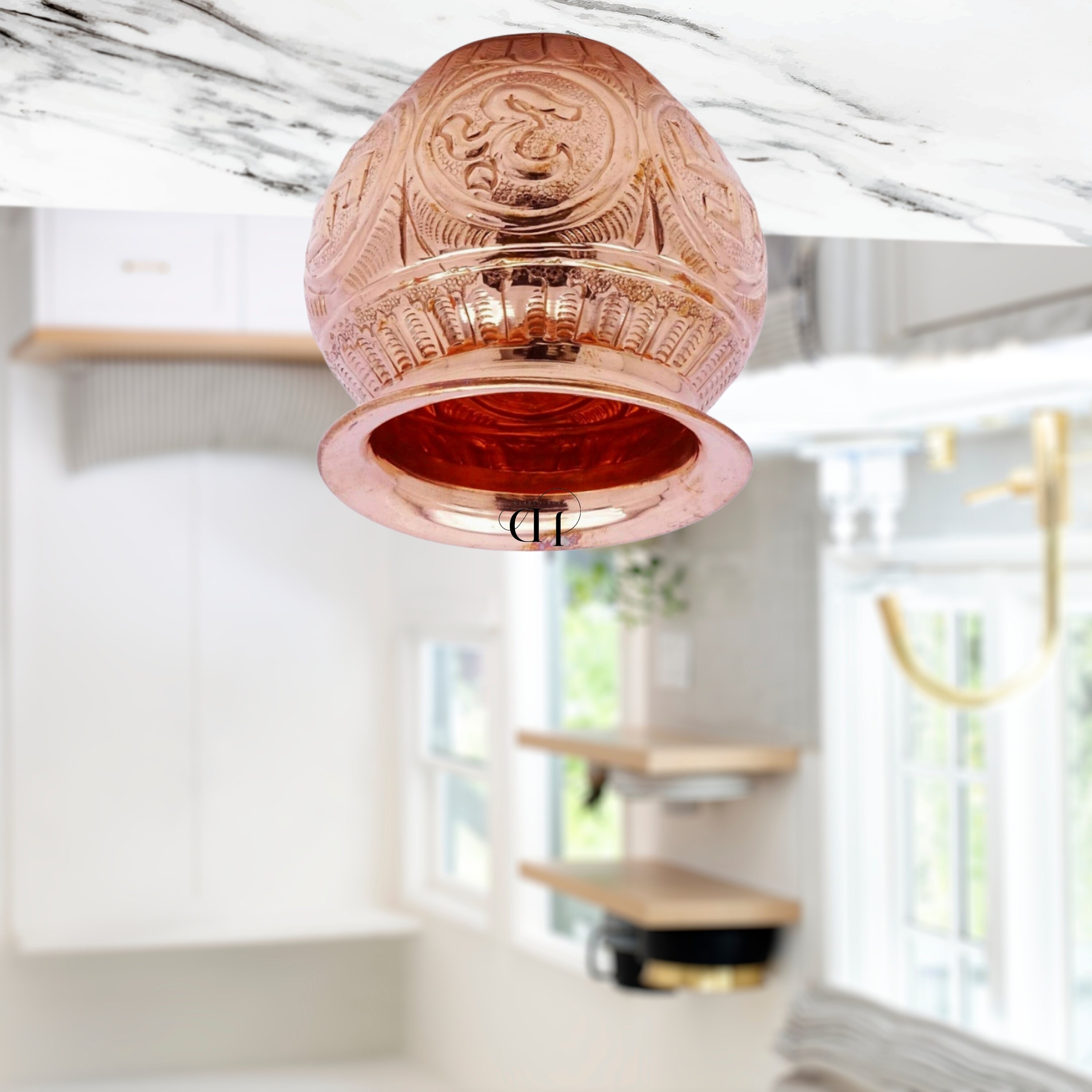 Pure Copper Designer Kalash/ Lota With Om Design Copper Kalash Pooja ...