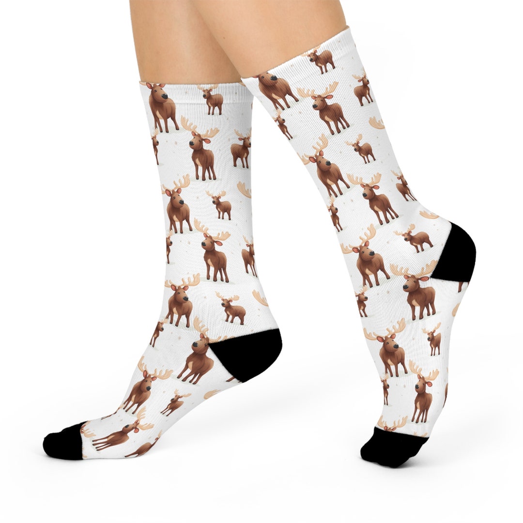 Cute Moose Socks - Etsy
