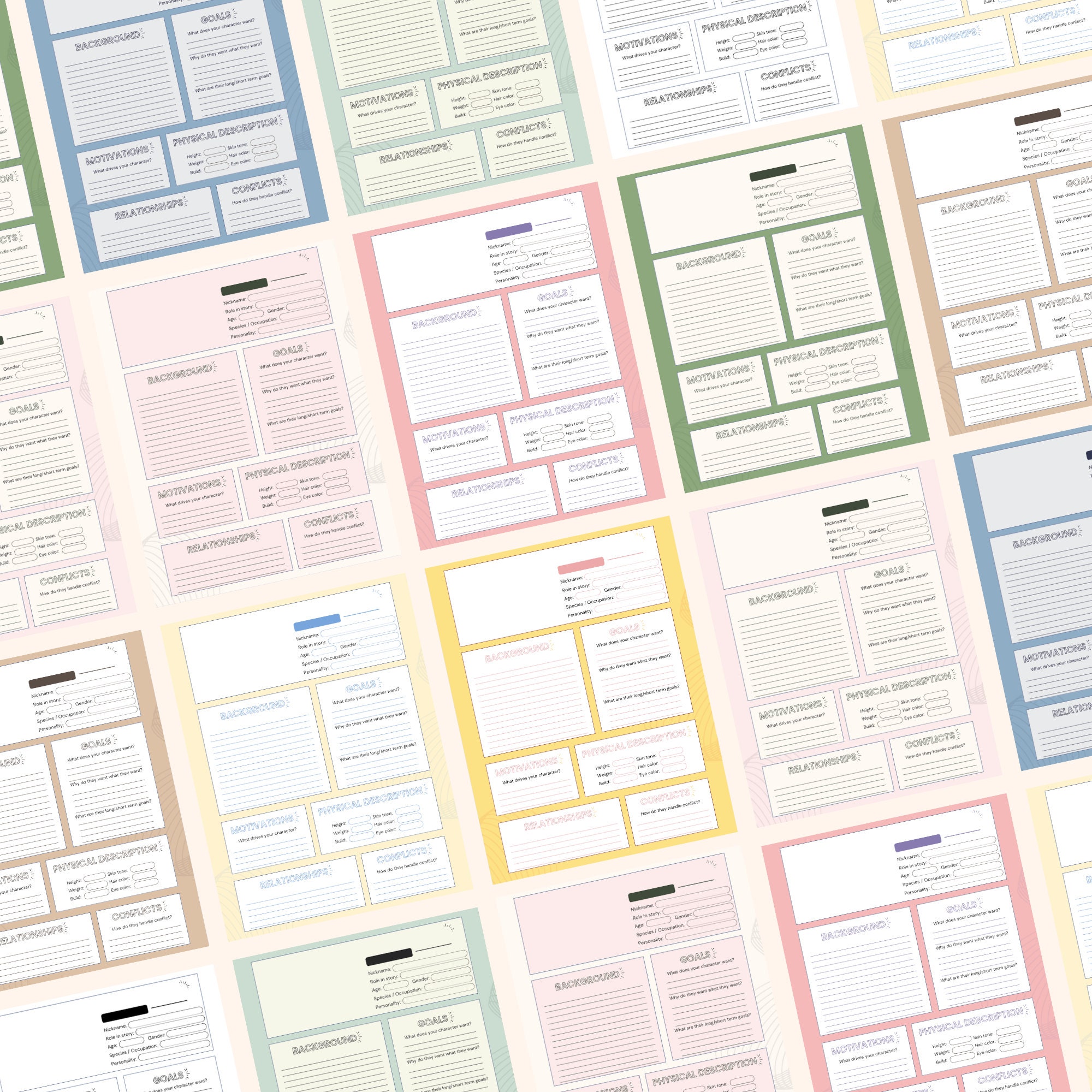 Character Sheet | Character Profile | Template for Writers | Authors ...