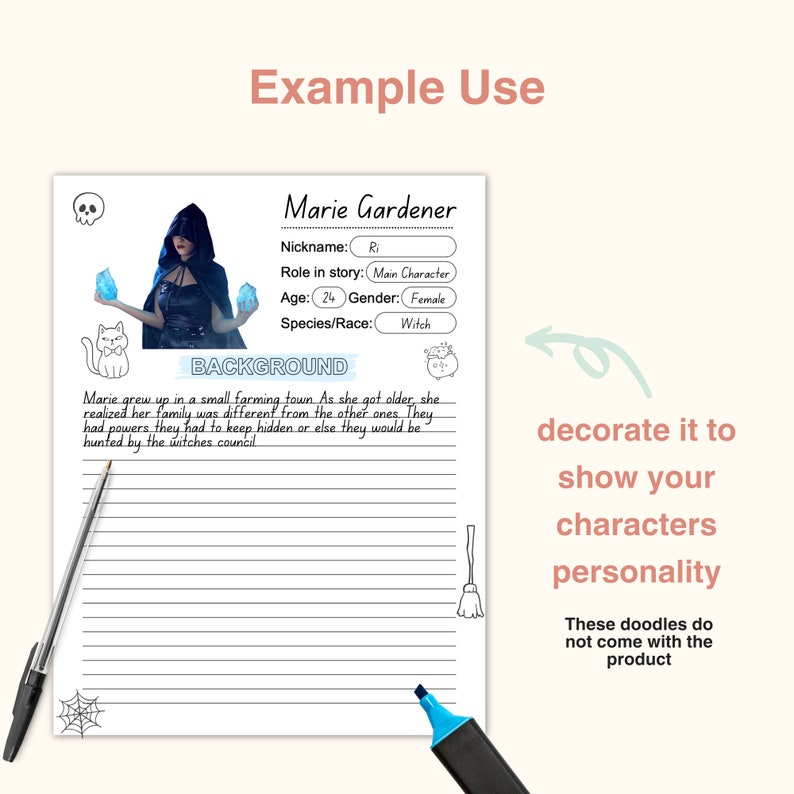 Character Sheet | Character Profile | Authors + Writers Tools ...