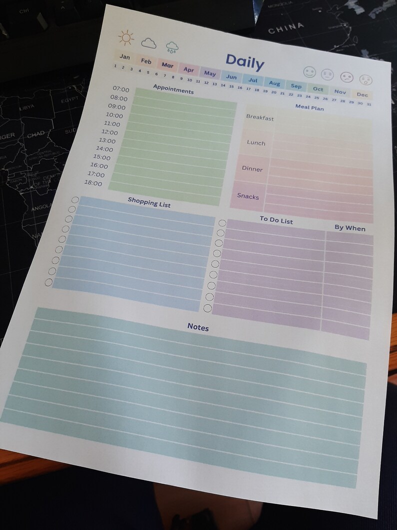 Daily Template, Pastel A4 and Letter Canva, Time Blocking, Half Hour ...