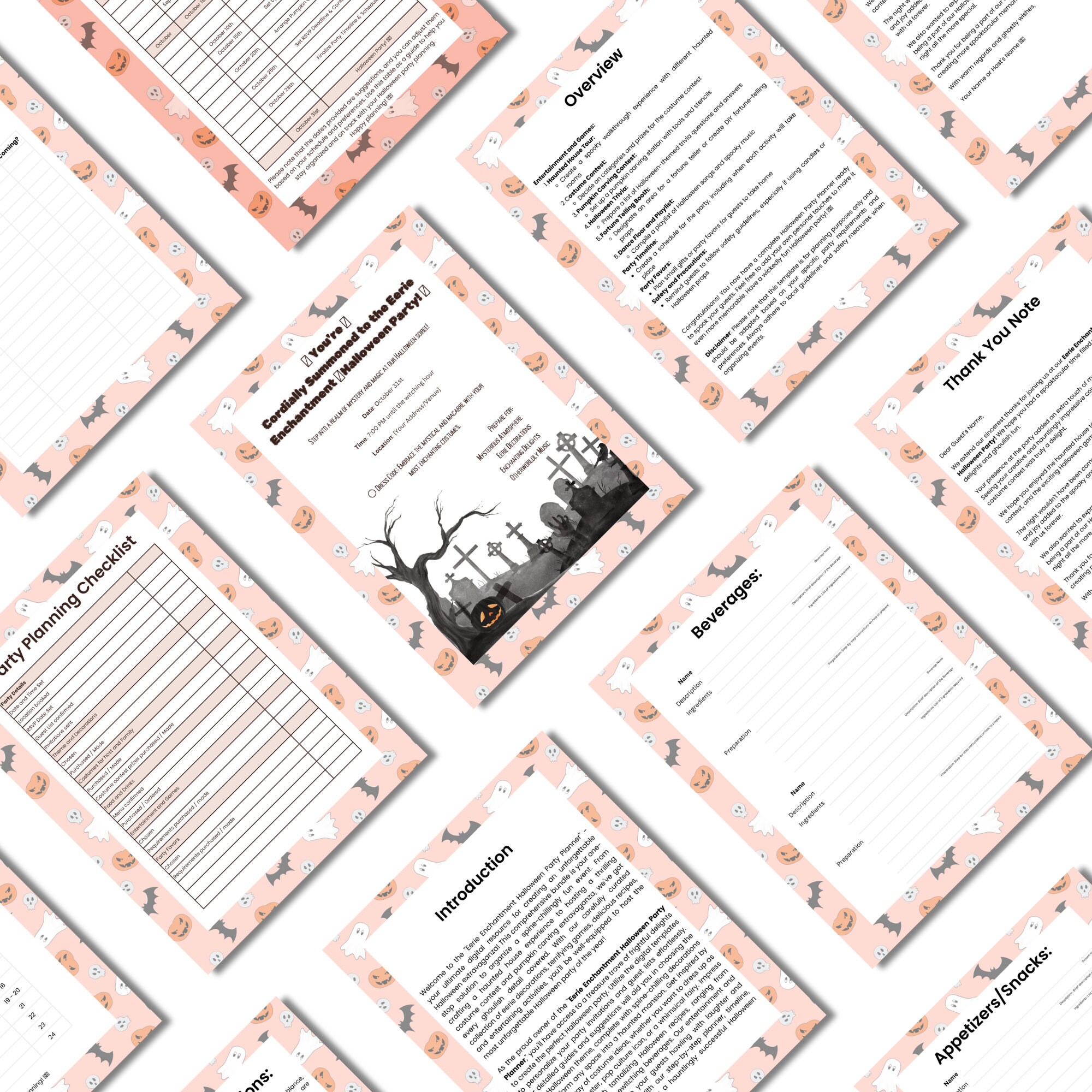 Halloween Party Planning Bundle in Canva, Excel Budget Template ...