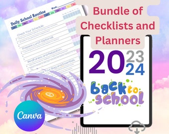 School Retro Bundle: Backpack Checklist, Daily Routine Checklist ...