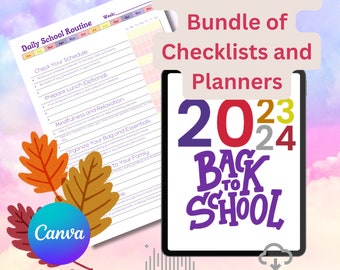 School Retro Bundle: Backpack Checklist, Daily Routine Checklist ...