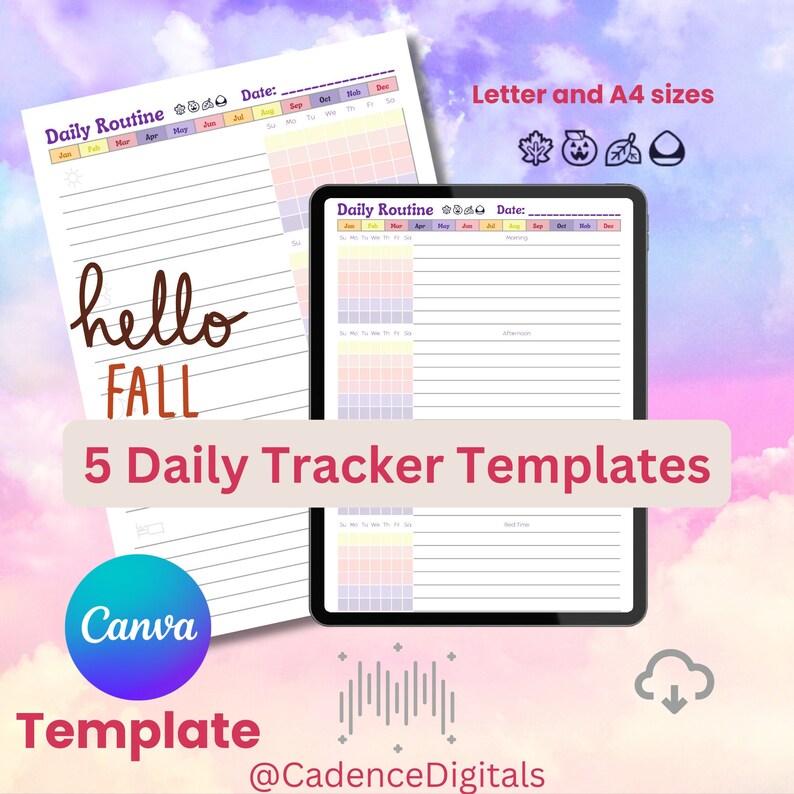 Fall Daily Habit Tracker Goal Tracker Weekly Habit Tracker - Etsy