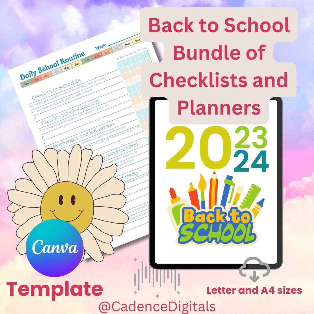 School Retro Bundle: Backpack Checklist, Daily Routine Checklist ...