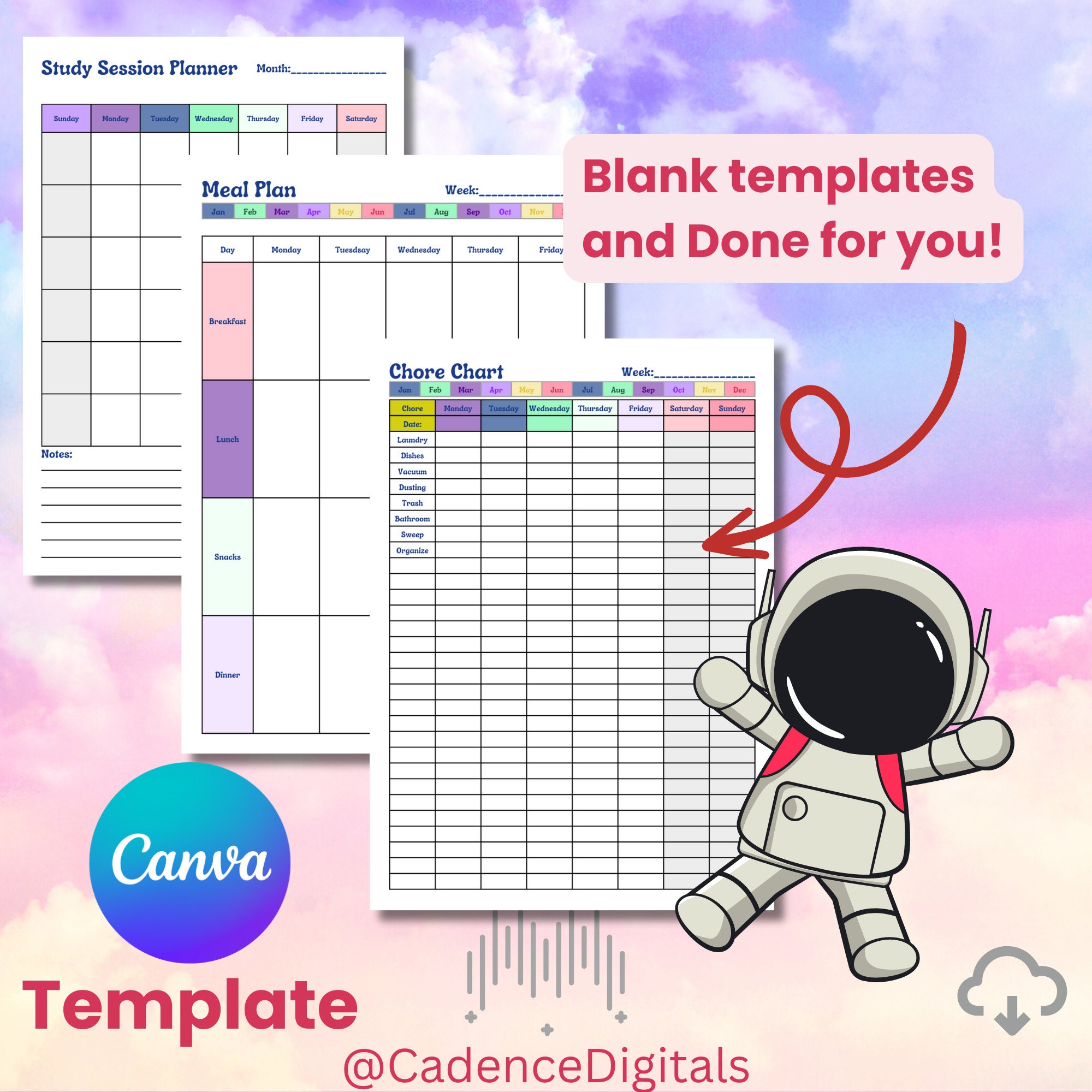 School Galaxy Bundle: Backpack Checklist, Daily Routine Checklist ...