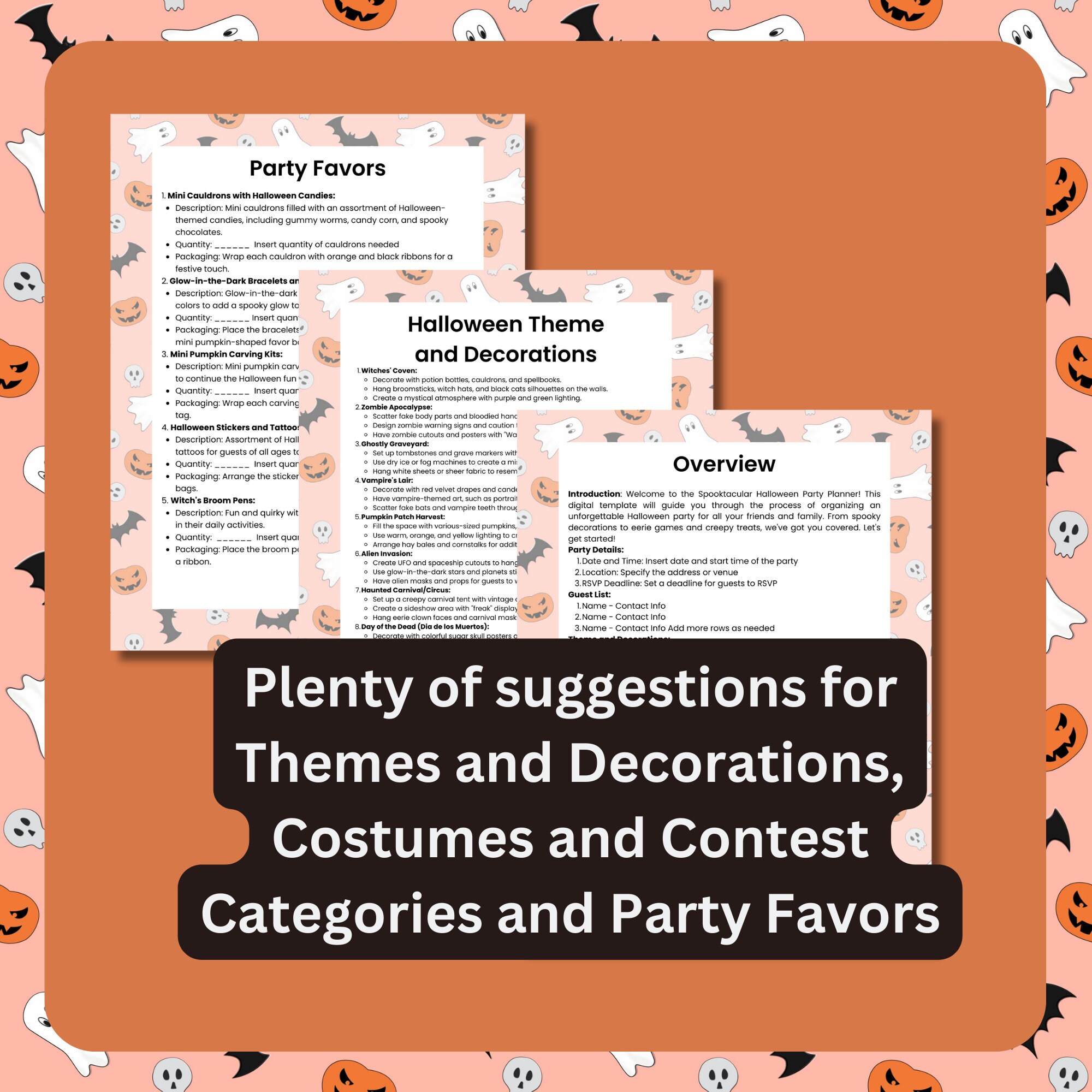 Halloween Party Planning Bundle in Canva, Excel Budget Template ...