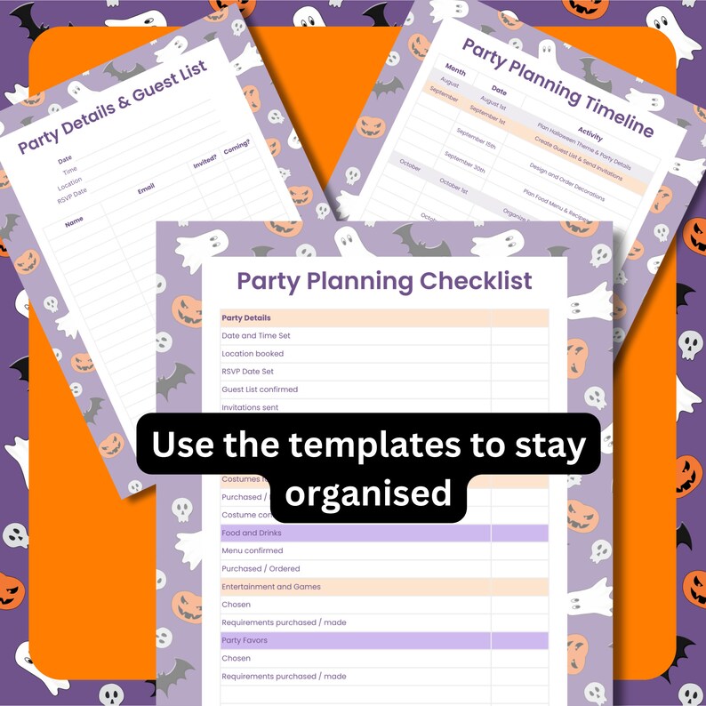 Halloween Party Planning Bundle Guide Invitation Menu Food - Etsy