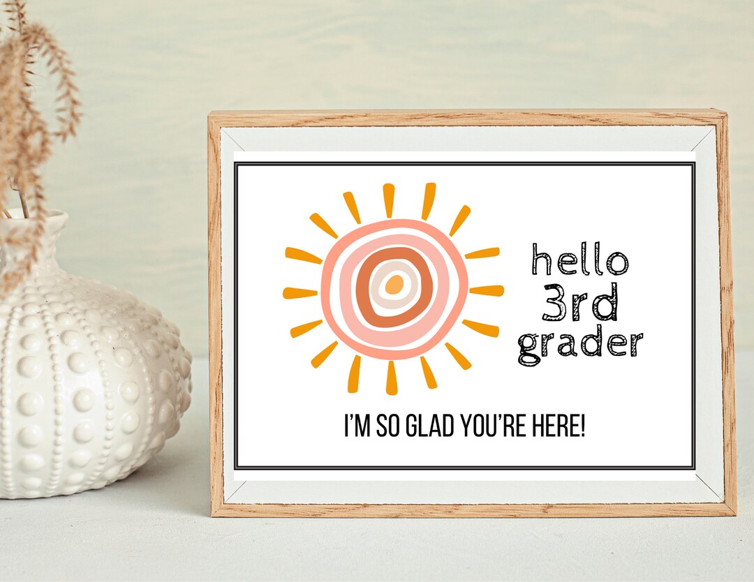 Classroom 8x10 Welcome Boho Sunshine First, Second, Third, Fourth Grade ...