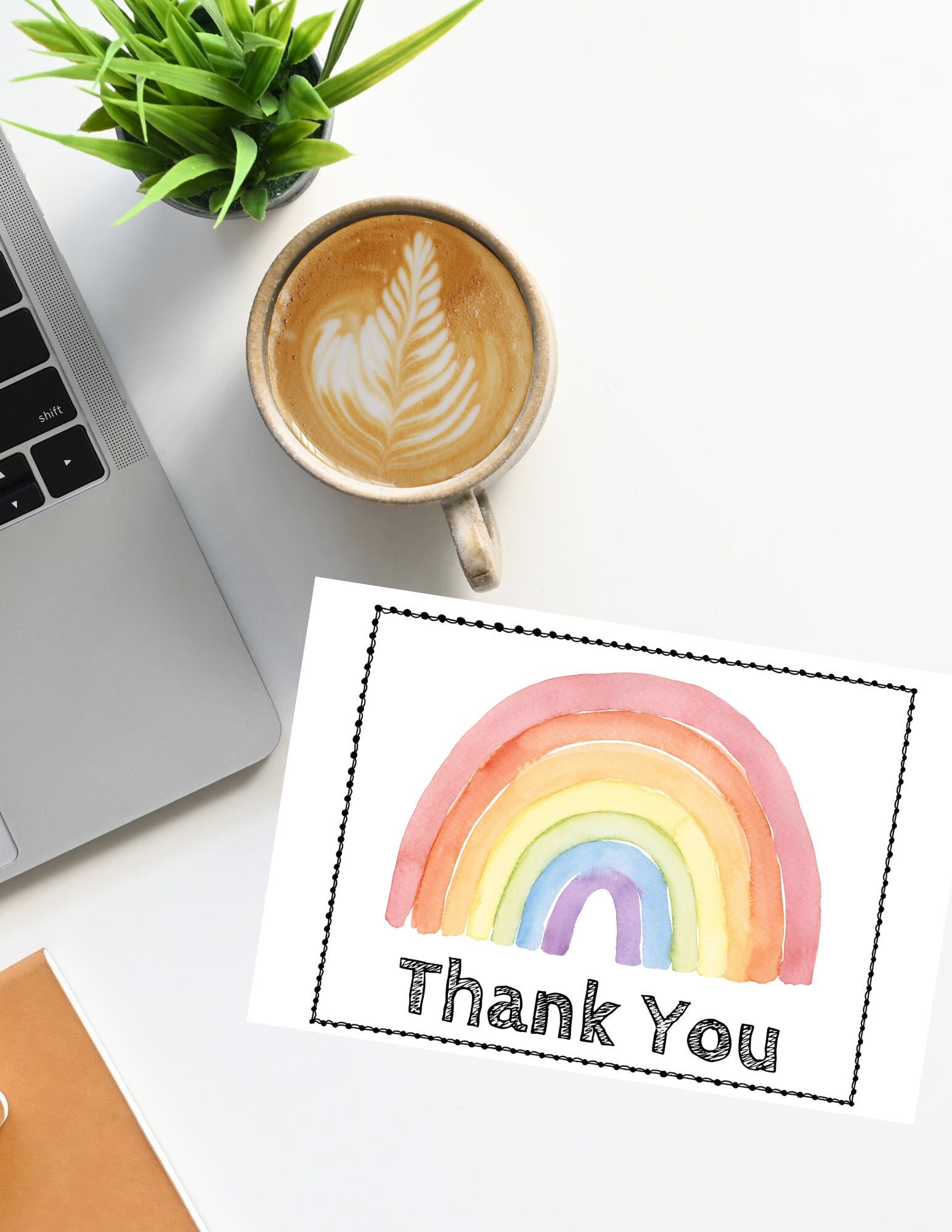 Printable Rainbow Thank You Card for Teacher, Parent, Family - Etsy