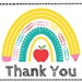 Printable Pencil Rainbow Thank You Card for Teacher, Parent, Family - Etsy