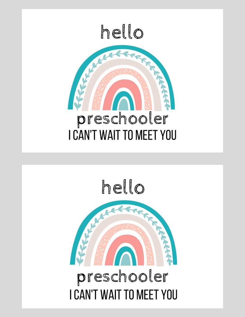 Back to School Rainbow Preschool Postcard - Etsy