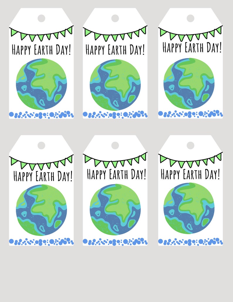 Printable Earth Day Card and Gift Tags - Etsy
