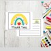 Printable Pencil Rainbow Thank You Card for Teacher, Parent, Family - Etsy