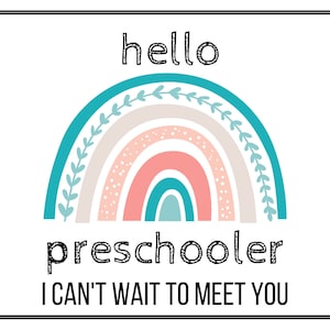 Back to School Rainbow Preschool Postcard - Etsy