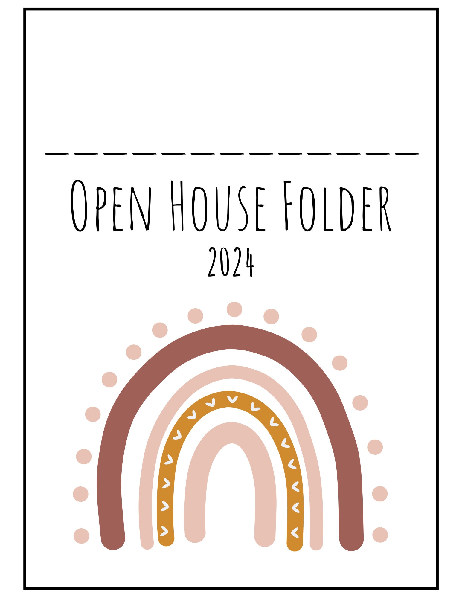 Rainbow Open House Folder Cover - Etsy