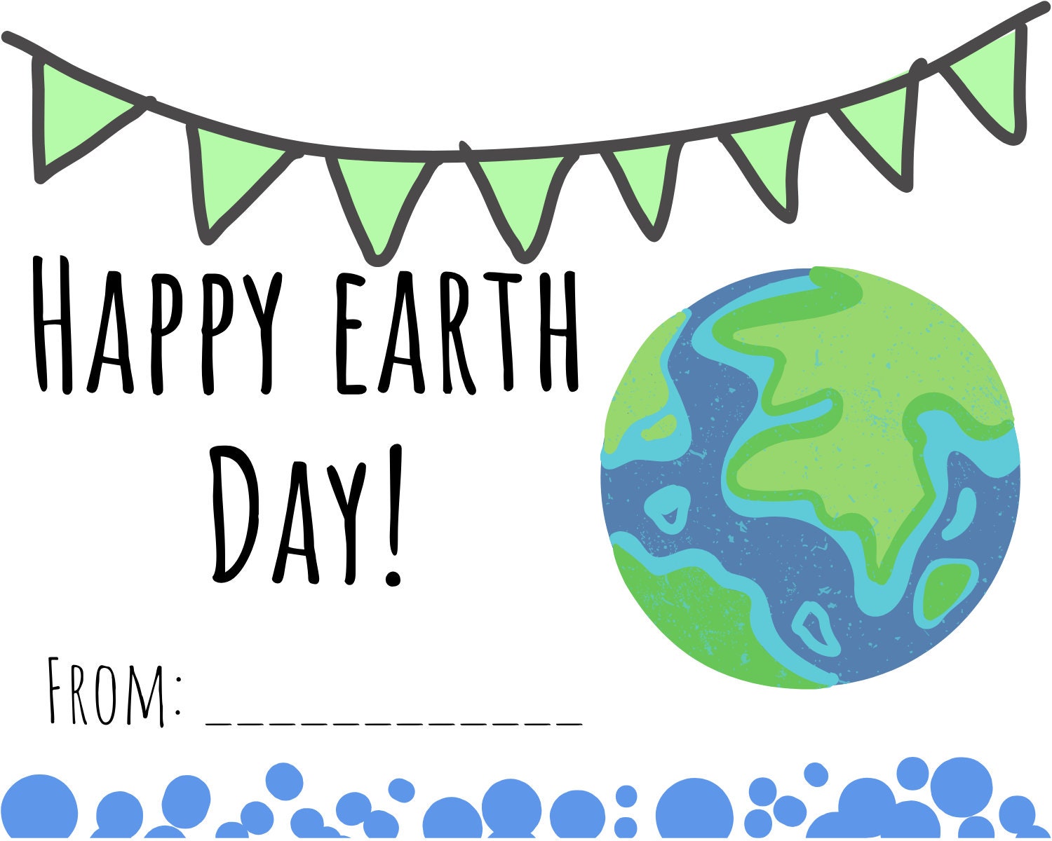 Printable Earth Day Card and Gift Tags - Etsy