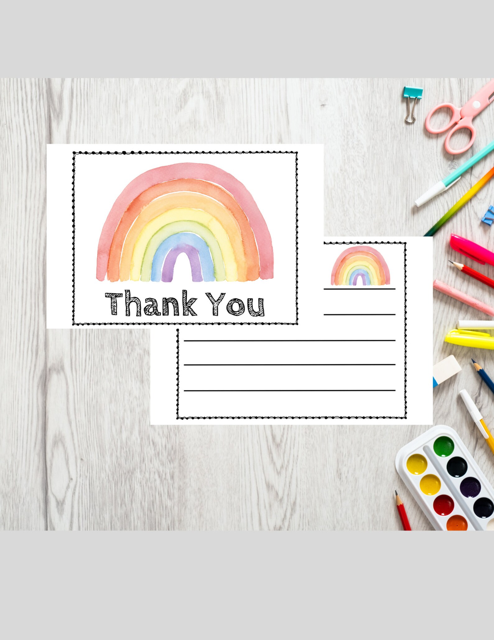 Printable Rainbow Thank You Card for Teacher, Parent, Family - Etsy
