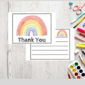 Printable Rainbow Thank You Card for Teacher, Parent, Family - Etsy
