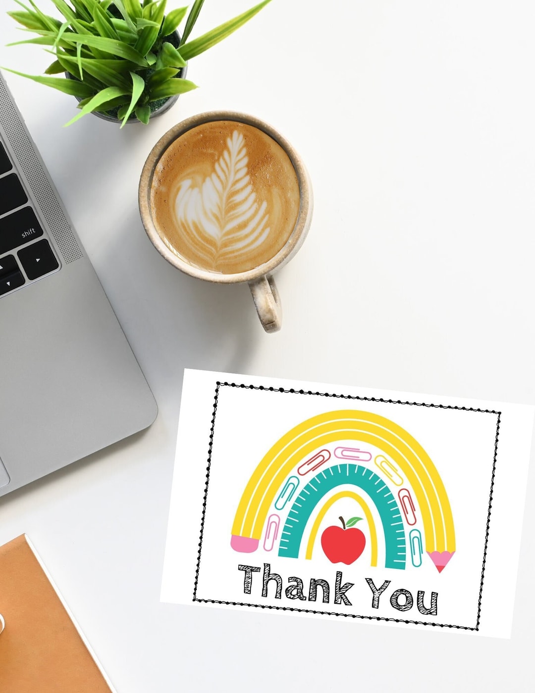 Printable Pencil Rainbow Thank You Card for Teacher, Parent, Family - Etsy